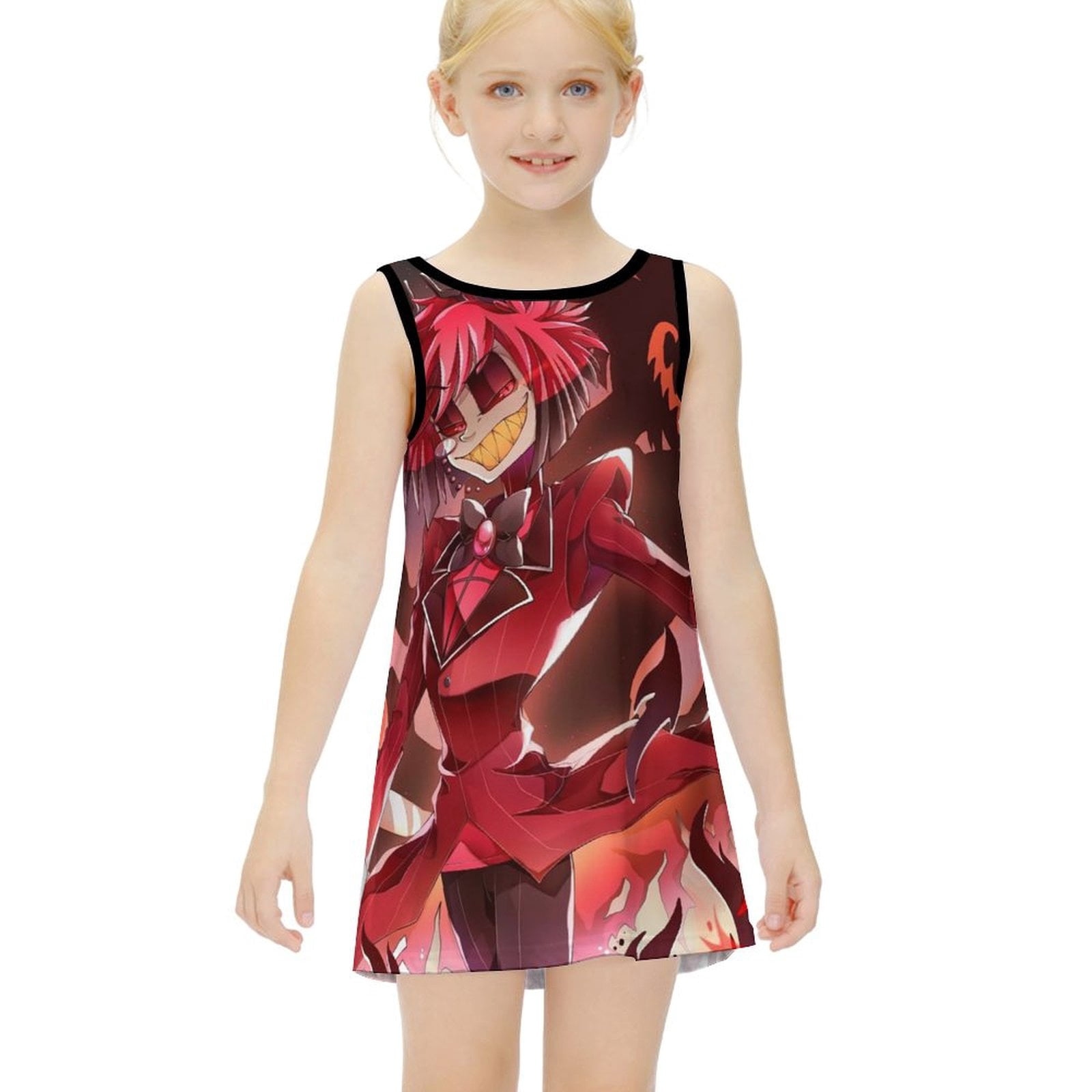 Alastor Hazbin Hotel Comedy Children's Sleeveless Dress 3D Printed ...