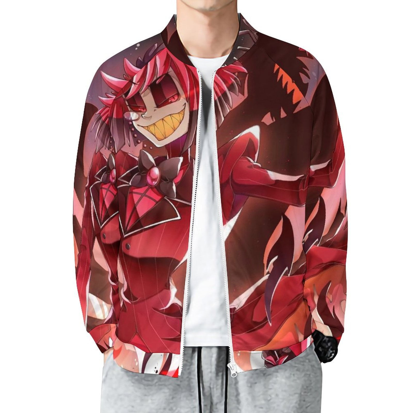 Alastor Hazbin Hotel Comedy Fashion Jacket Mens Windbreaker Coat ...