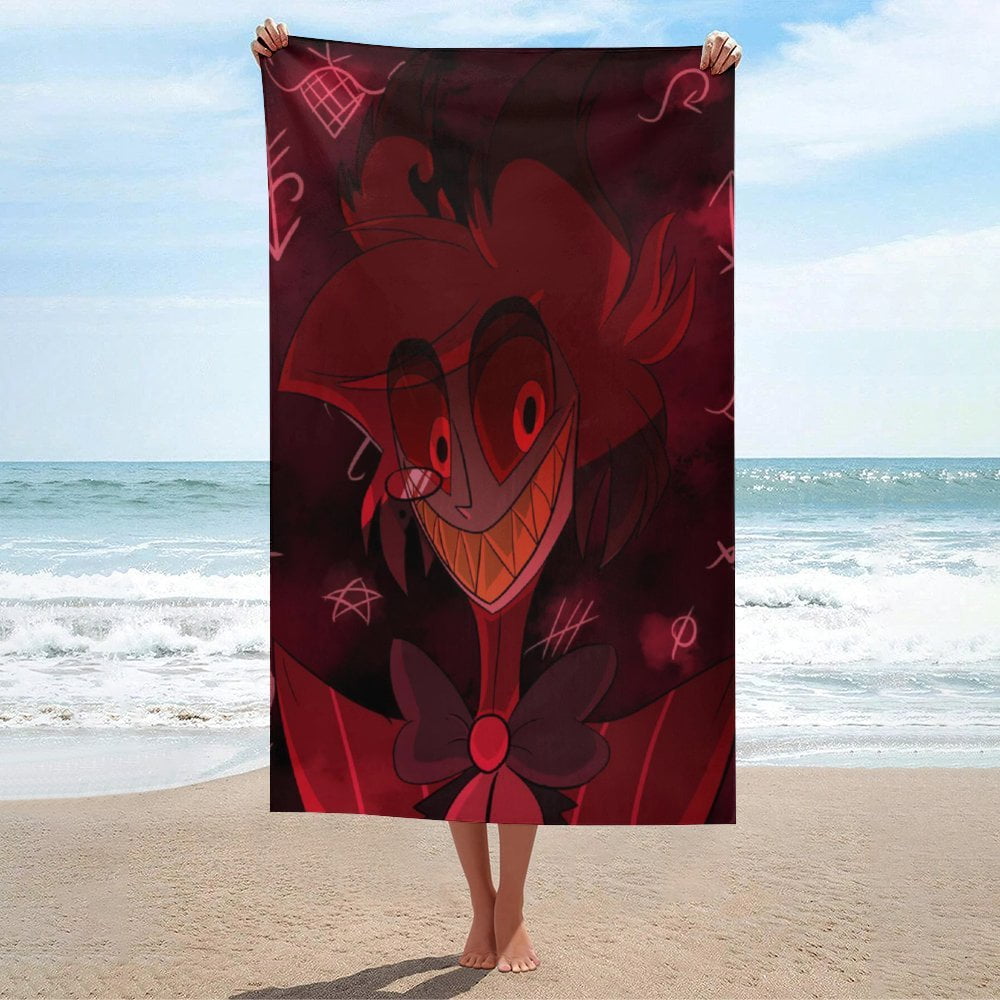 Alastor Hazbin Hotel Comedy Microfiber Beach Towel Soft Absorbent Quick ...