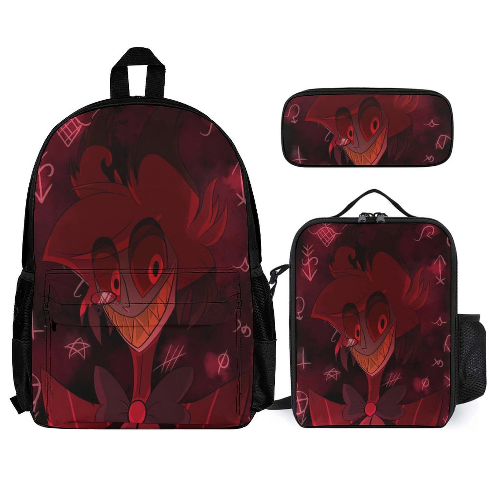 Alastor Hazbin Hotel Comedy Schoolbag 3-Pieces Set With Pencil Case ...