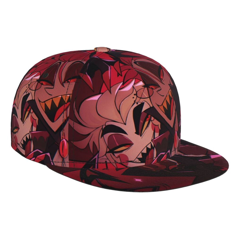 Alastor Hazbin Hotel Unisex Flat Brim Cap Fashion Adjustable Fitted Hat ...