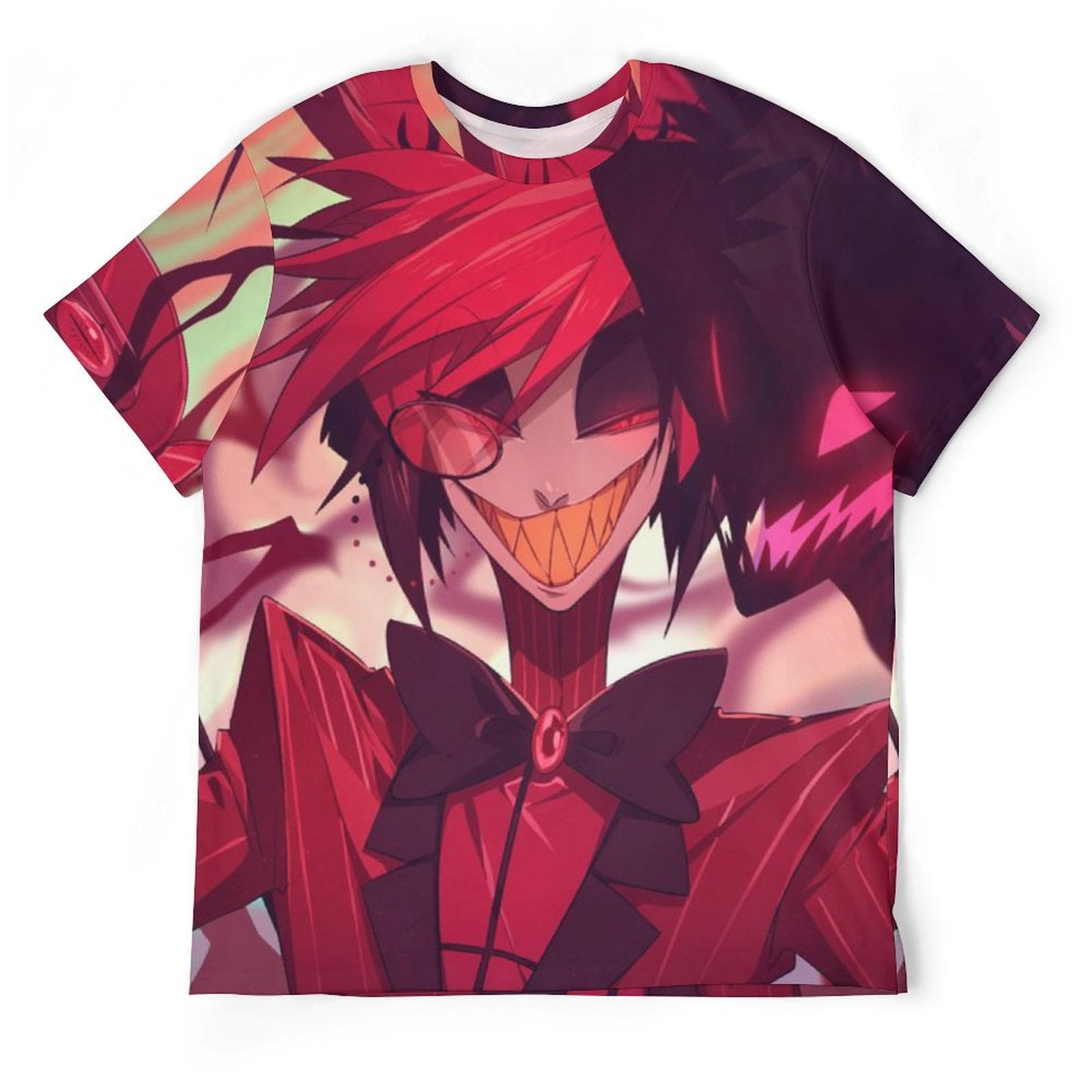 Alastor Hazbin Hotel Unisex Short Sleeve T Shirt Daily Novelty 3D Printed T-Shirts Soft ...