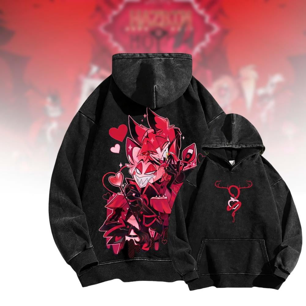 Alastor Hazbin Hotel Wash Hoodie, Retro Tech Demon Comfort Color ...