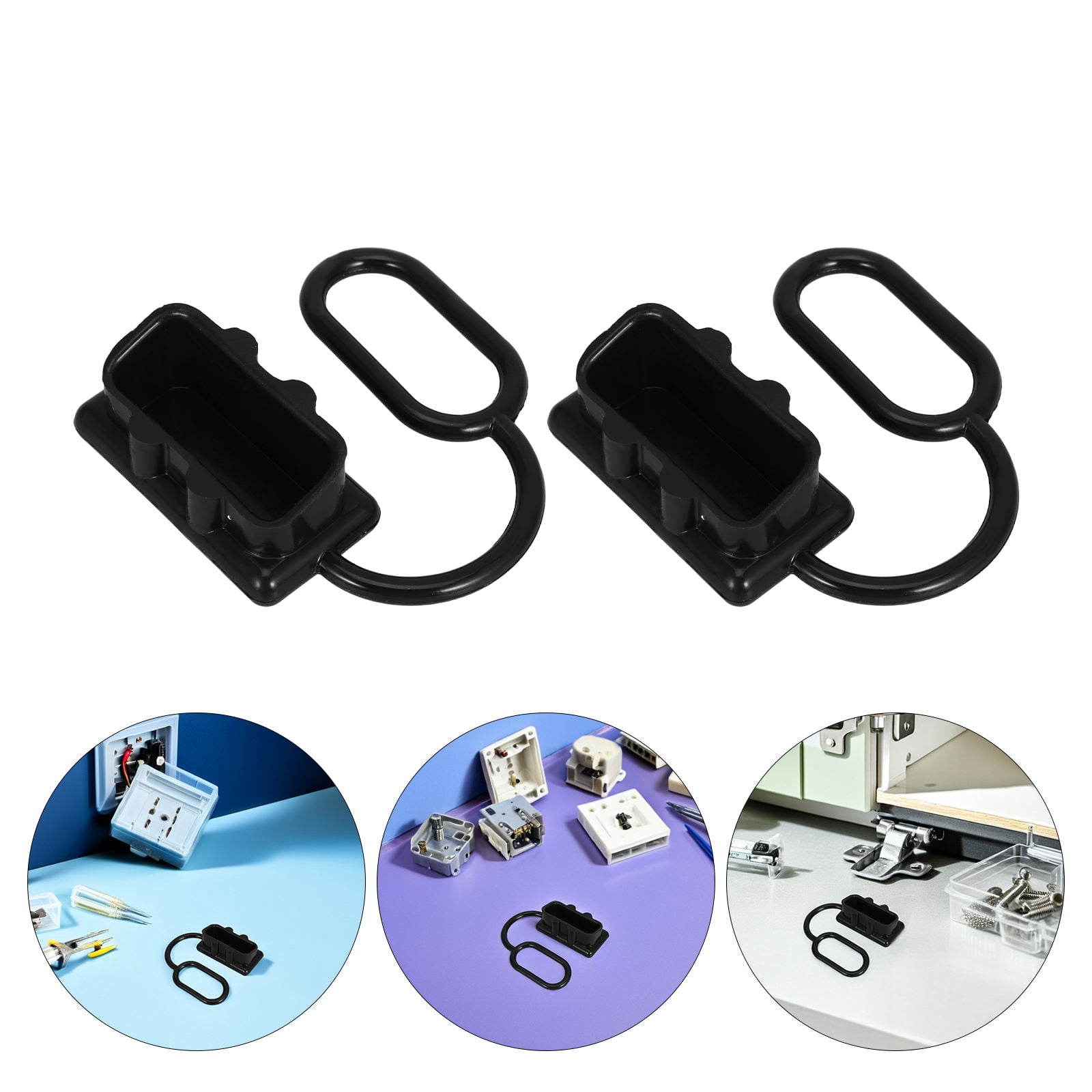 Alasum 10Pcs Battery Connector Dust Covers Black Rubber Protectors for ...