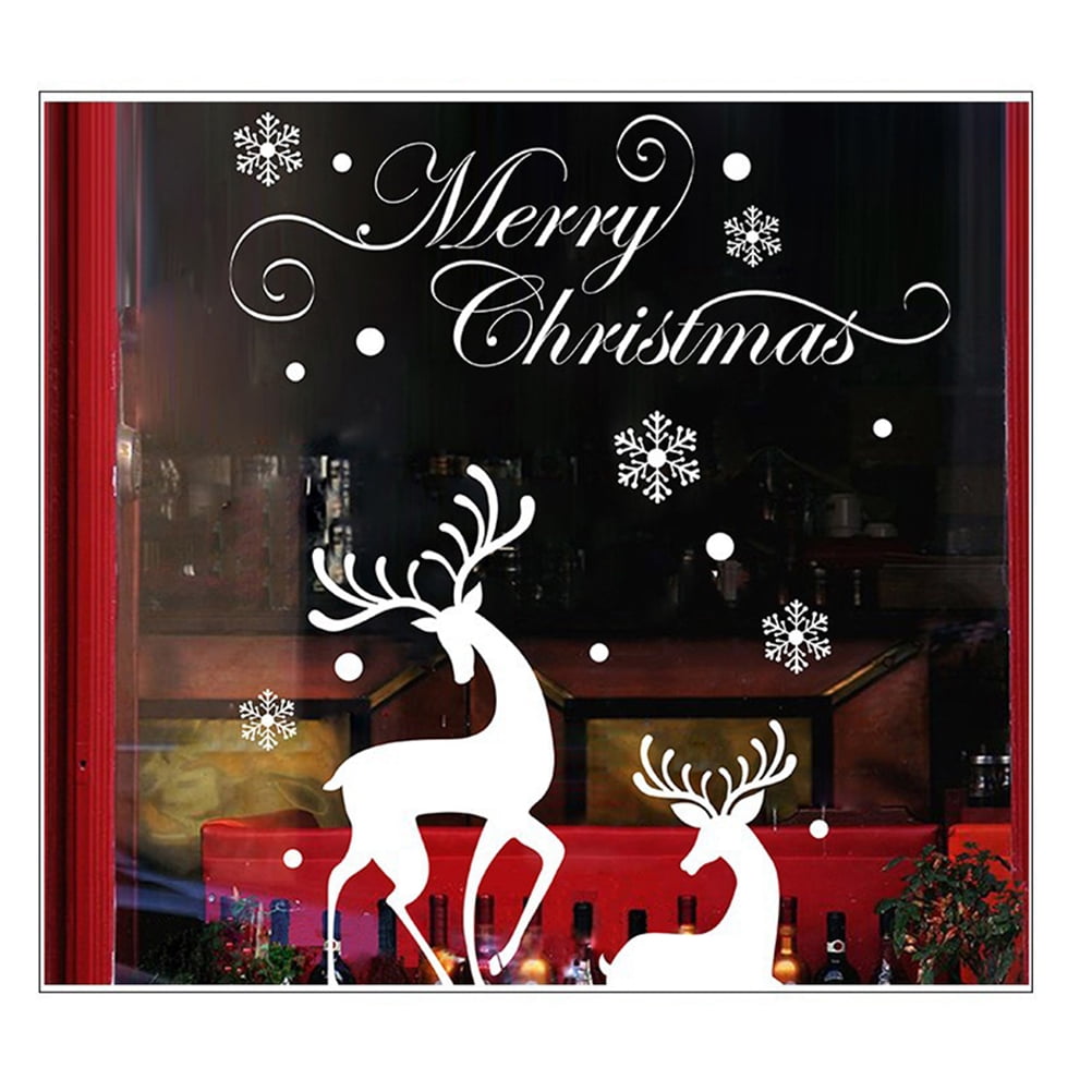 Alasum 1Pcs Snowflakes Wall Stickers Reindeer Mural Removable Non ...