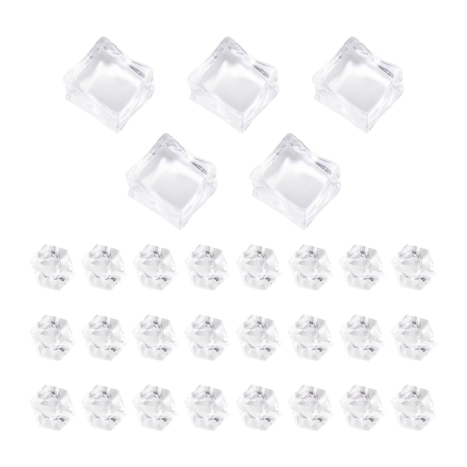 Alasum 1Set Transparent Acrylic Ice Cubes Decorative Fake Ice Crystals ...