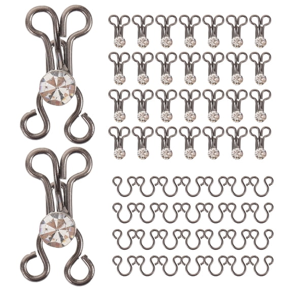 Alasum 20pcs Clips for Pants to Sew Sewing Hooks and Eyes Black Metal ...