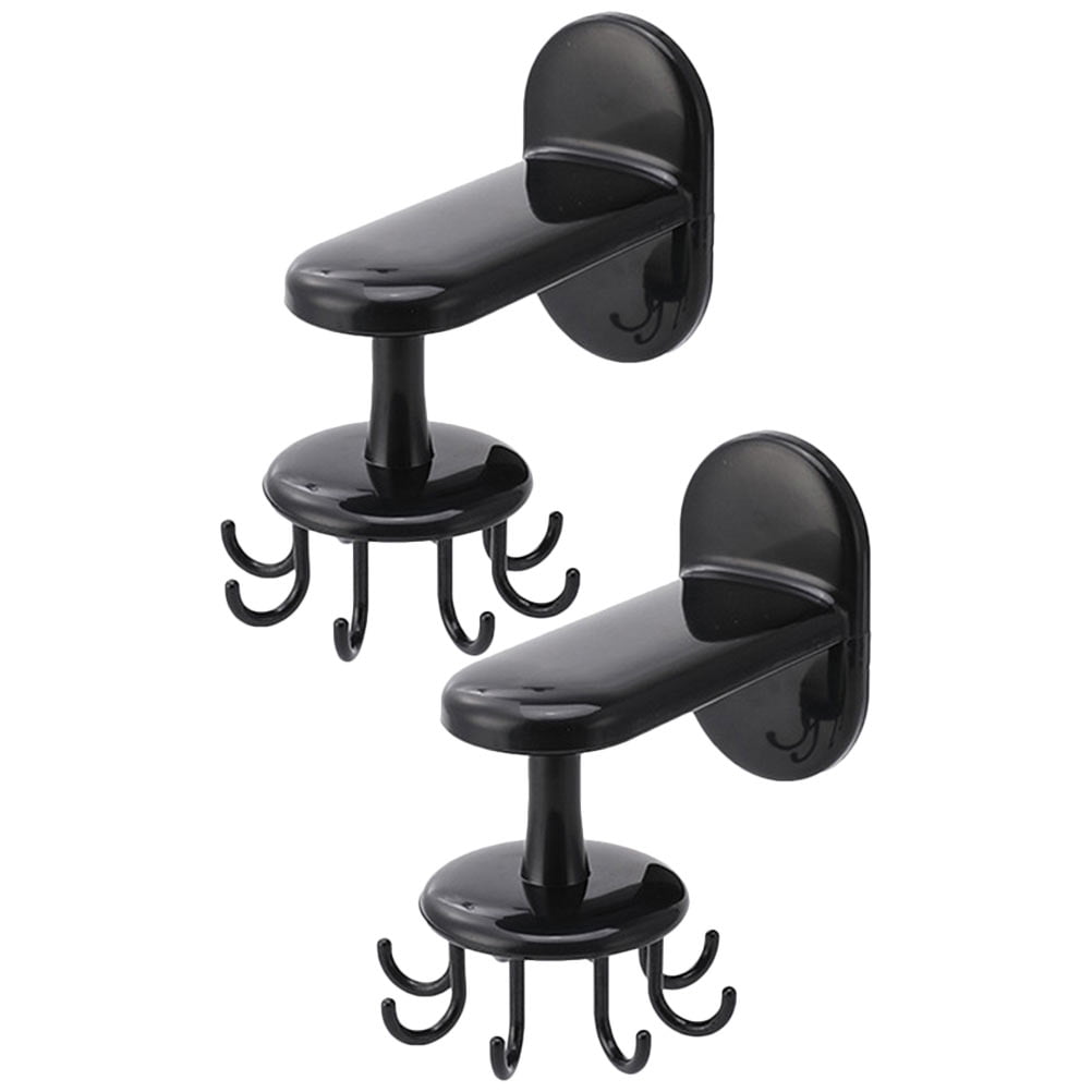 Alasum 2Pcs Black Rotatable Spatula and Spoon Holder Wall Mounted ...