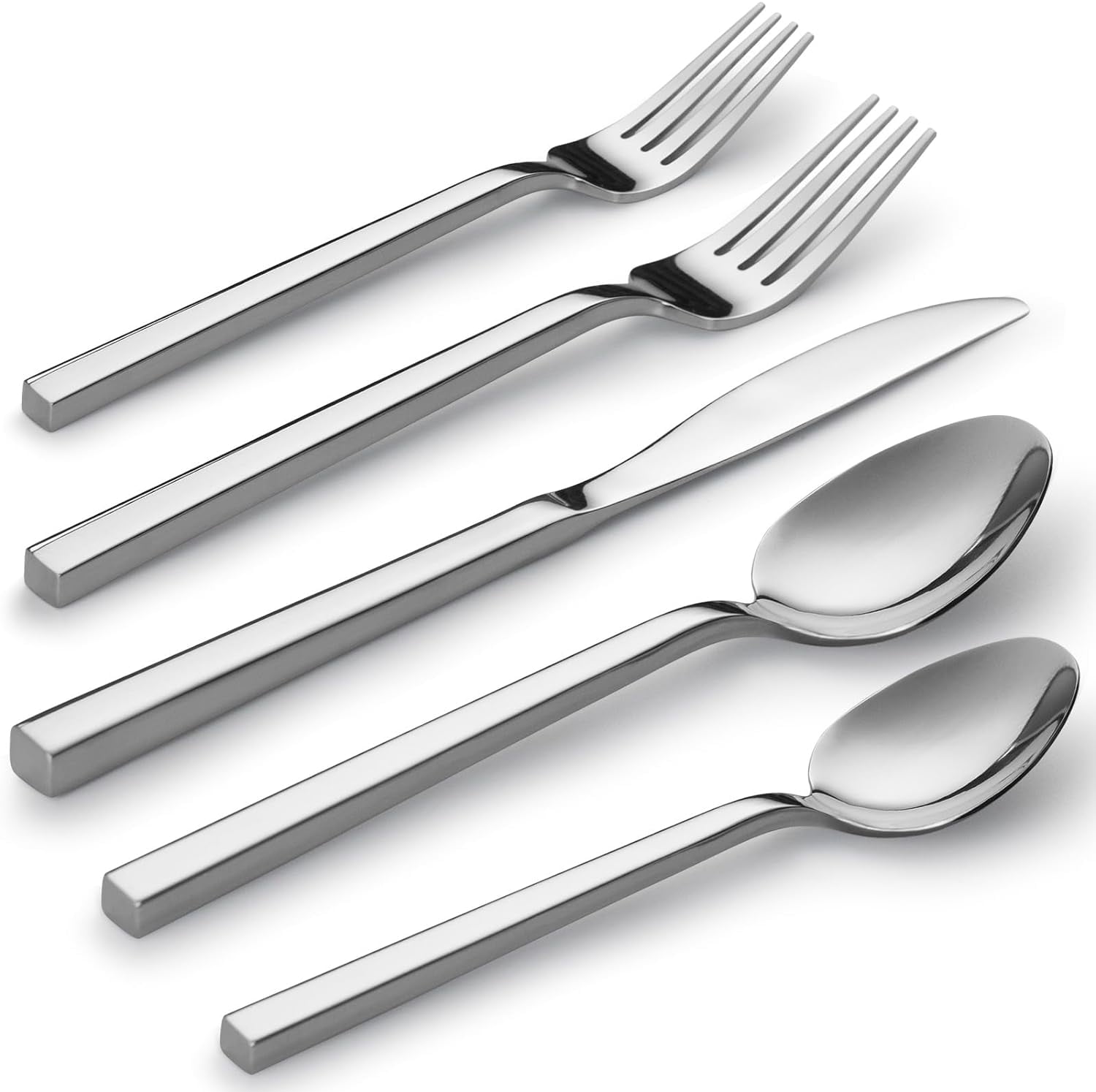 Alata Cube 20-Piece Forged Stainless Steel Flatware Set Cutlery Set ...