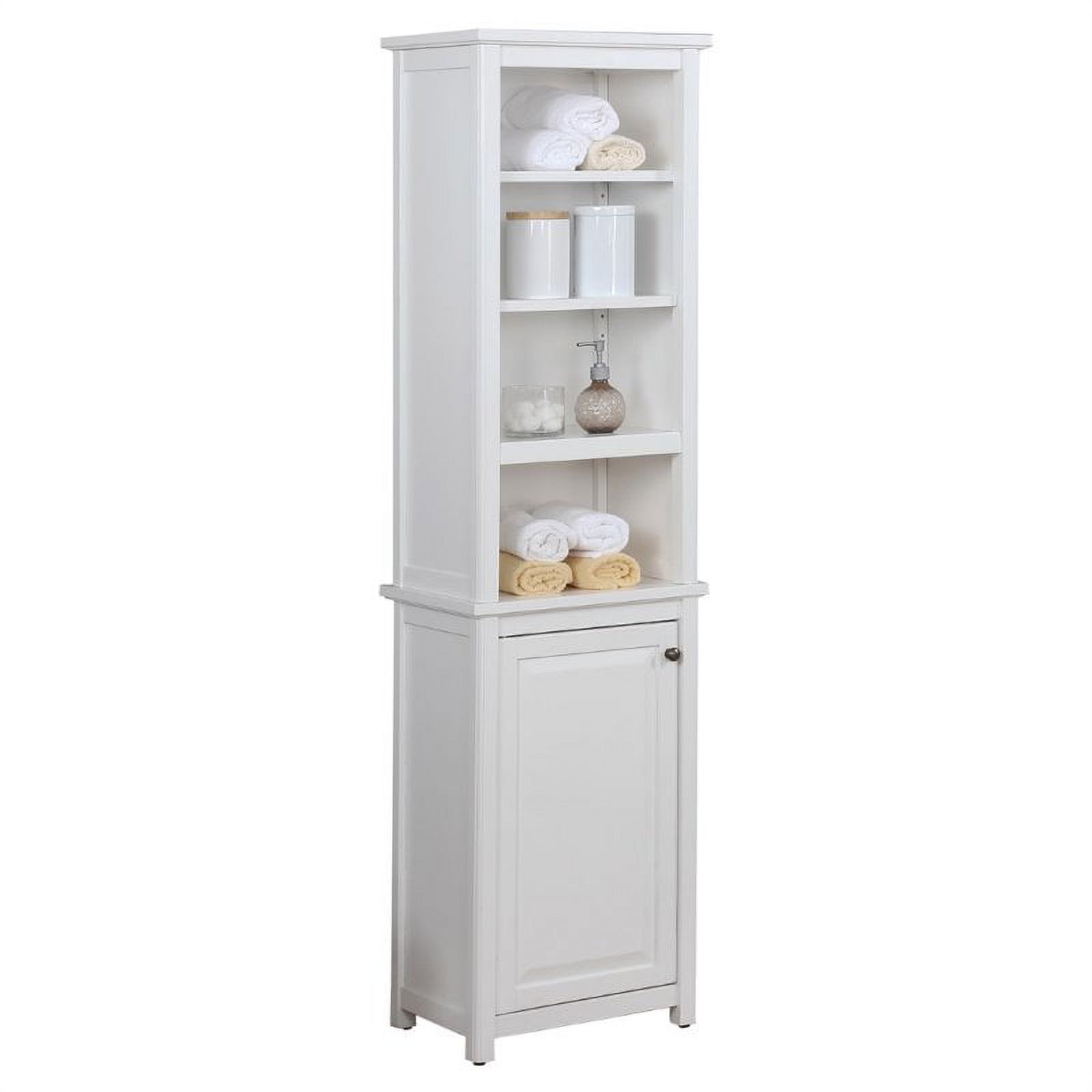 Alaterre Dorset Bathroom Storage Tower with Open Upper Shelves and ...