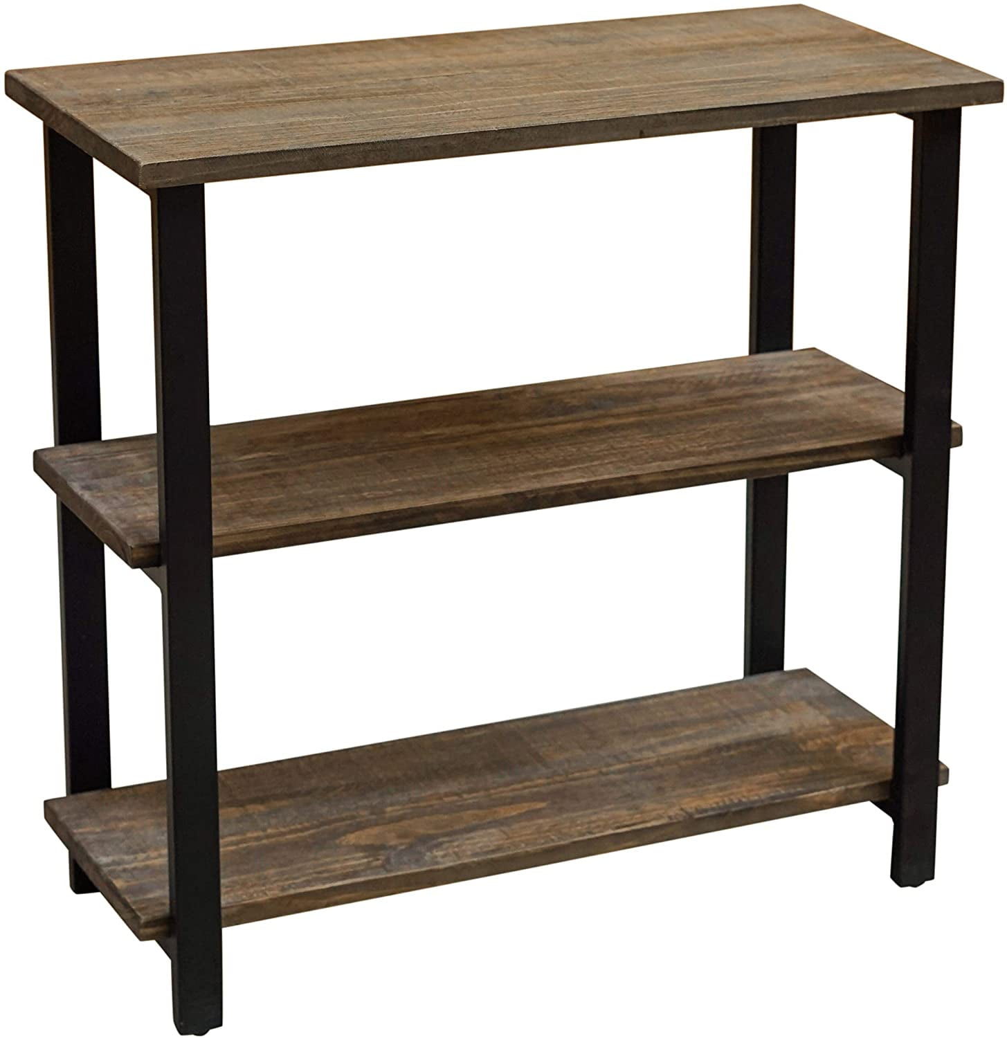 Alaterre Furniture Pomona 31-Inch Tall 2-Tier Solid Wood and Metal ...