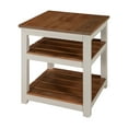 Alaterre Furniture Savannah 2 Shelf End Table, Ivory with Natural Wood ...
