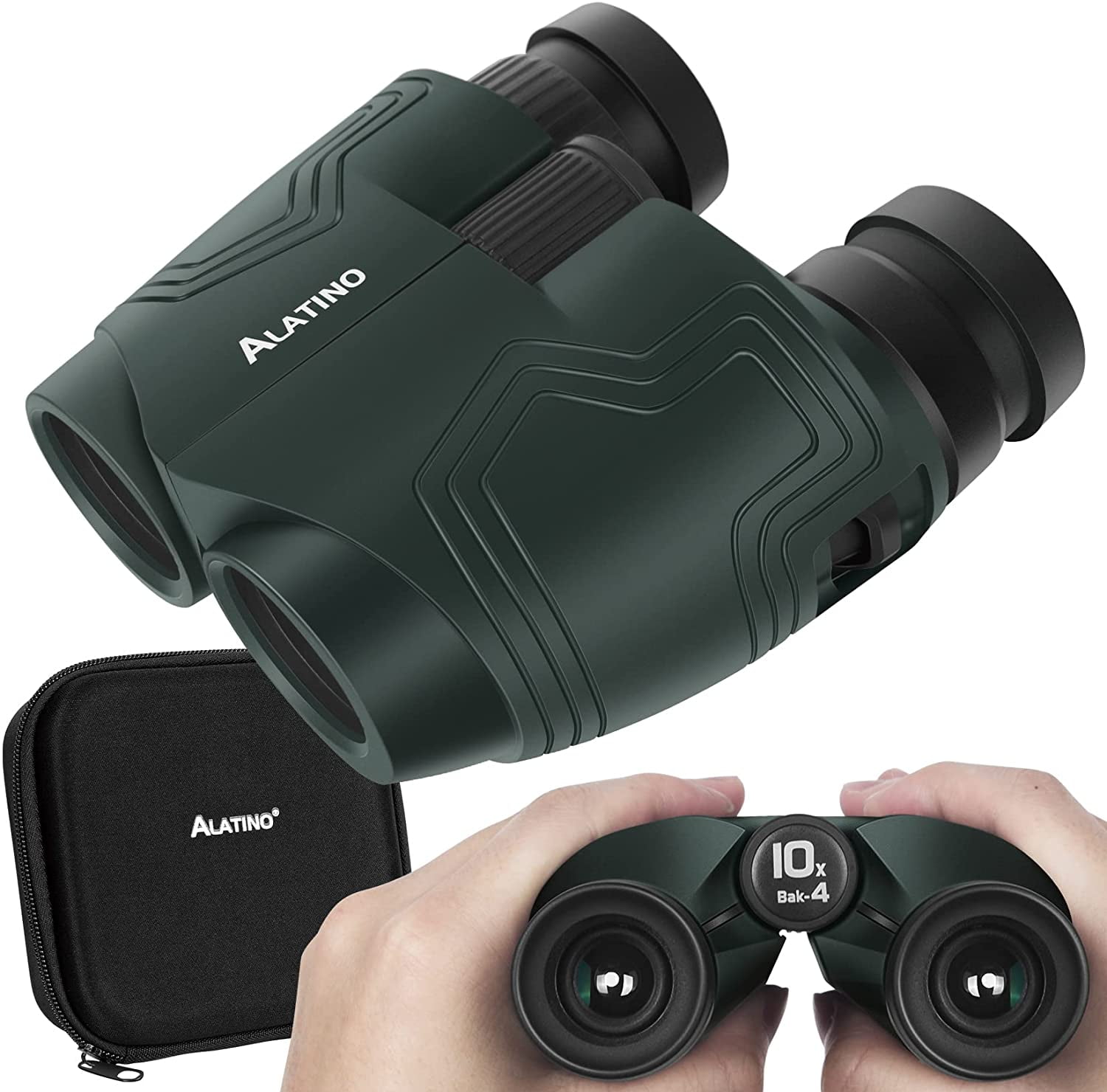 Alatino Compact Binoculars for Adults Kids, 10x25 High Resolution Small ...