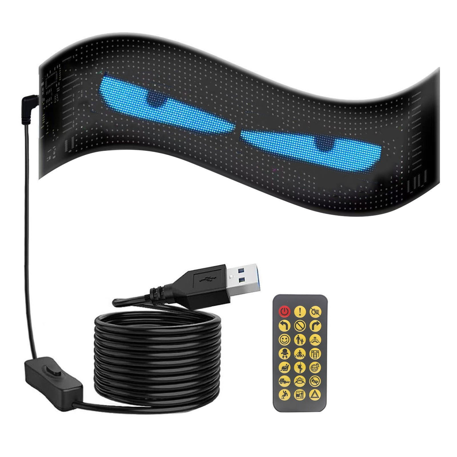 Alatka Eyes Light For Cars Colorful Eye Lamp Soft Screen For Car Windows Programmable Flex LED ...