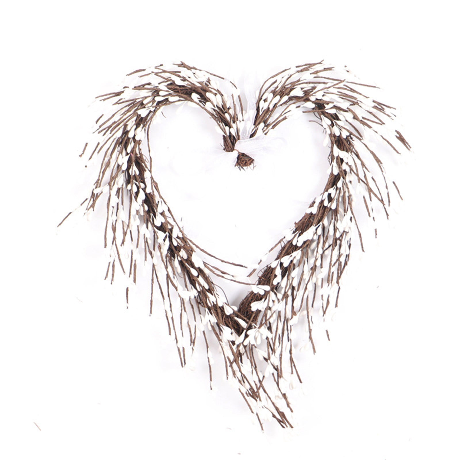 Alatka White Heart Shaped Cuttings Valentine's Day Wreath Home Wedding ...