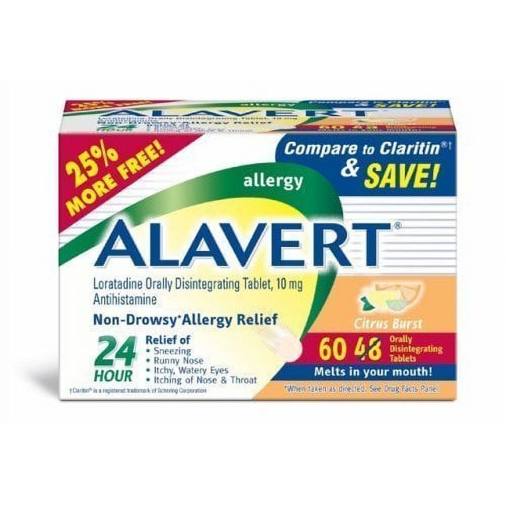 Alavert 24 Hour Orally Disintegrating Tablets Citrus Burst 60 Tablets ...