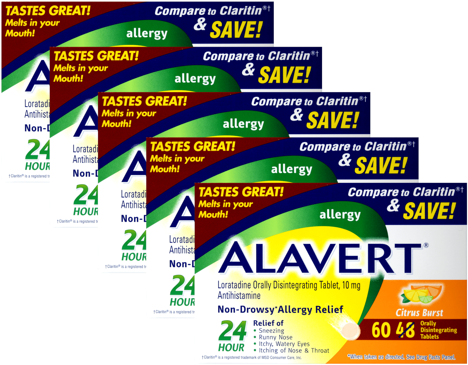 Alavert 24-Hr Non-Drowsy Allergy Relief Tablets, Indoor & Outdoor ...