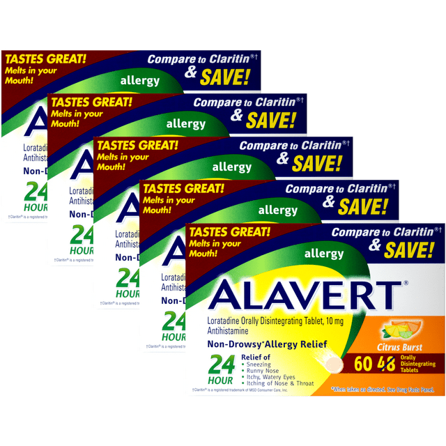 Alavert 24-Hr Non-Drowsy Allergy Relief Tablets, Indoor & Outdoor ...