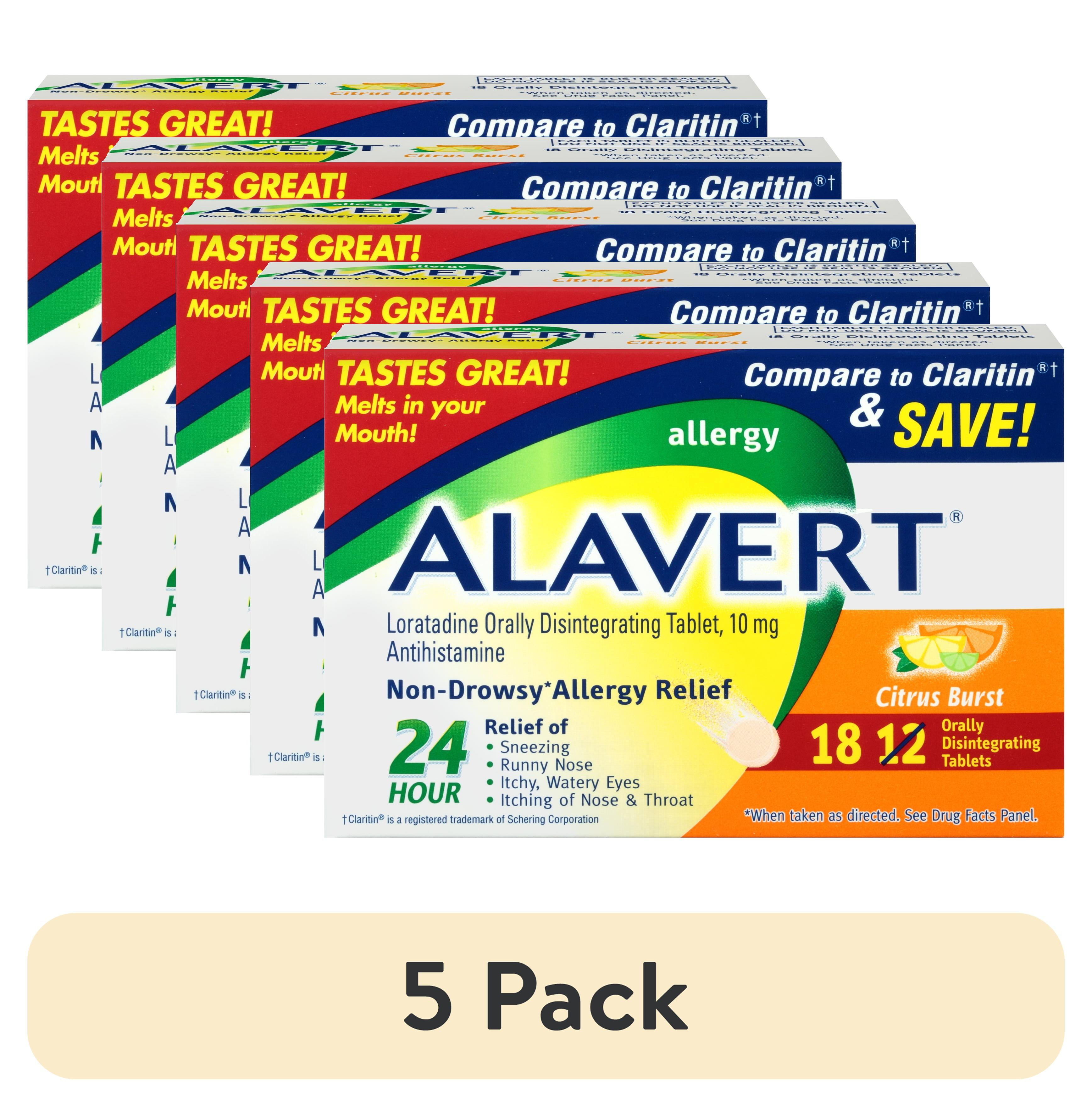 (5 pack) Alavert Allergy 24-Hour Relief (Citrus Burst Flavor Orally ...