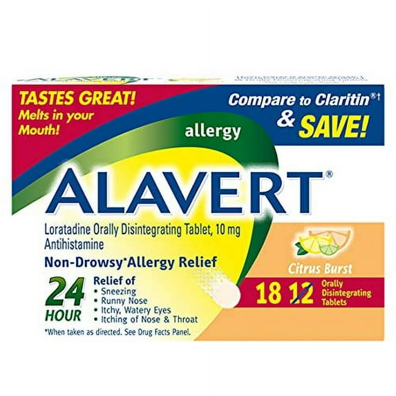 Alavert Allergy Relief, Orally Disintegrating Non-Drowsy Antihistamine ...