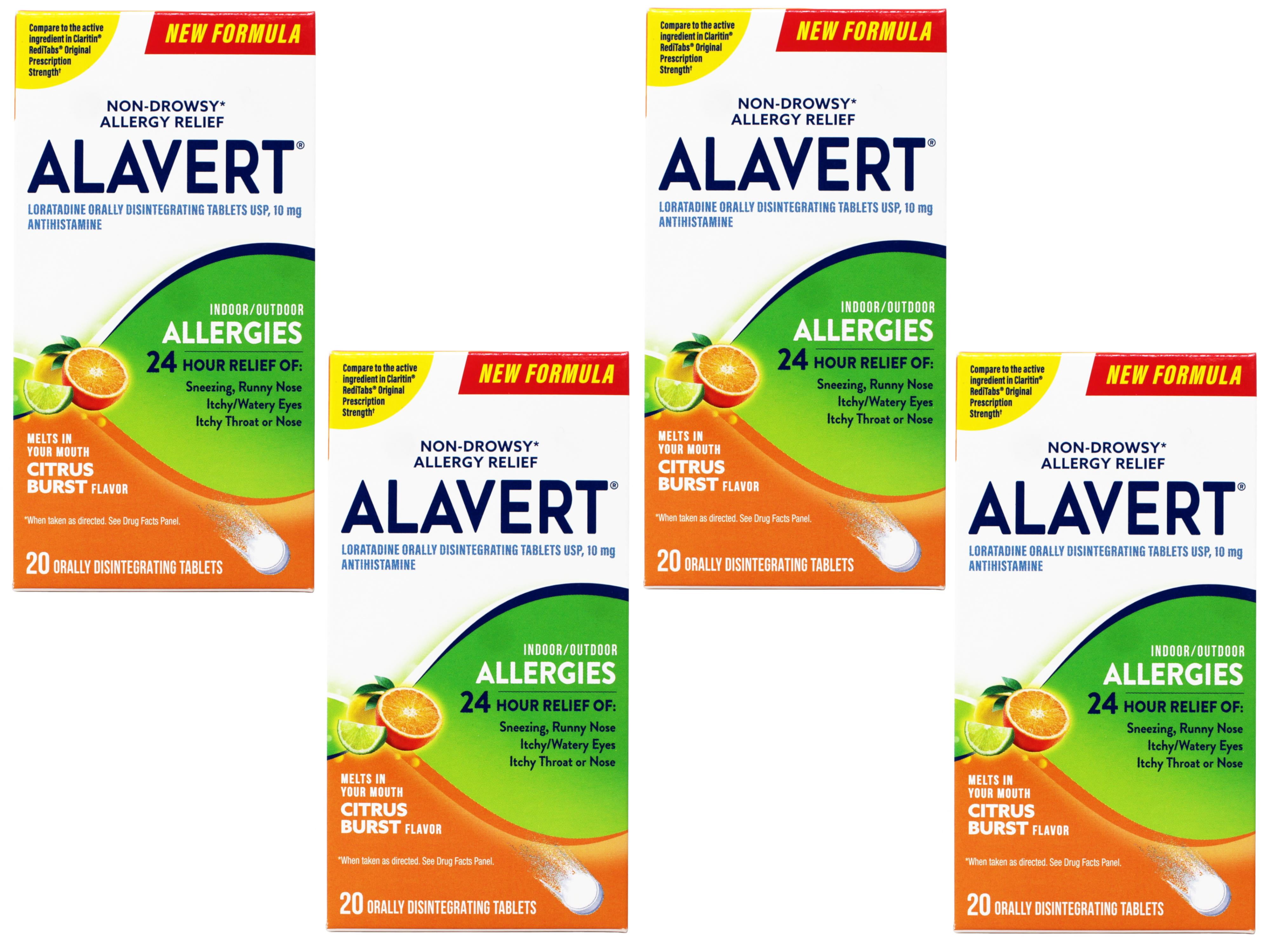 Alavert Quick Dissolving Non-Drowsy Allergy Relief Tabs Citrus Burst 20 ...