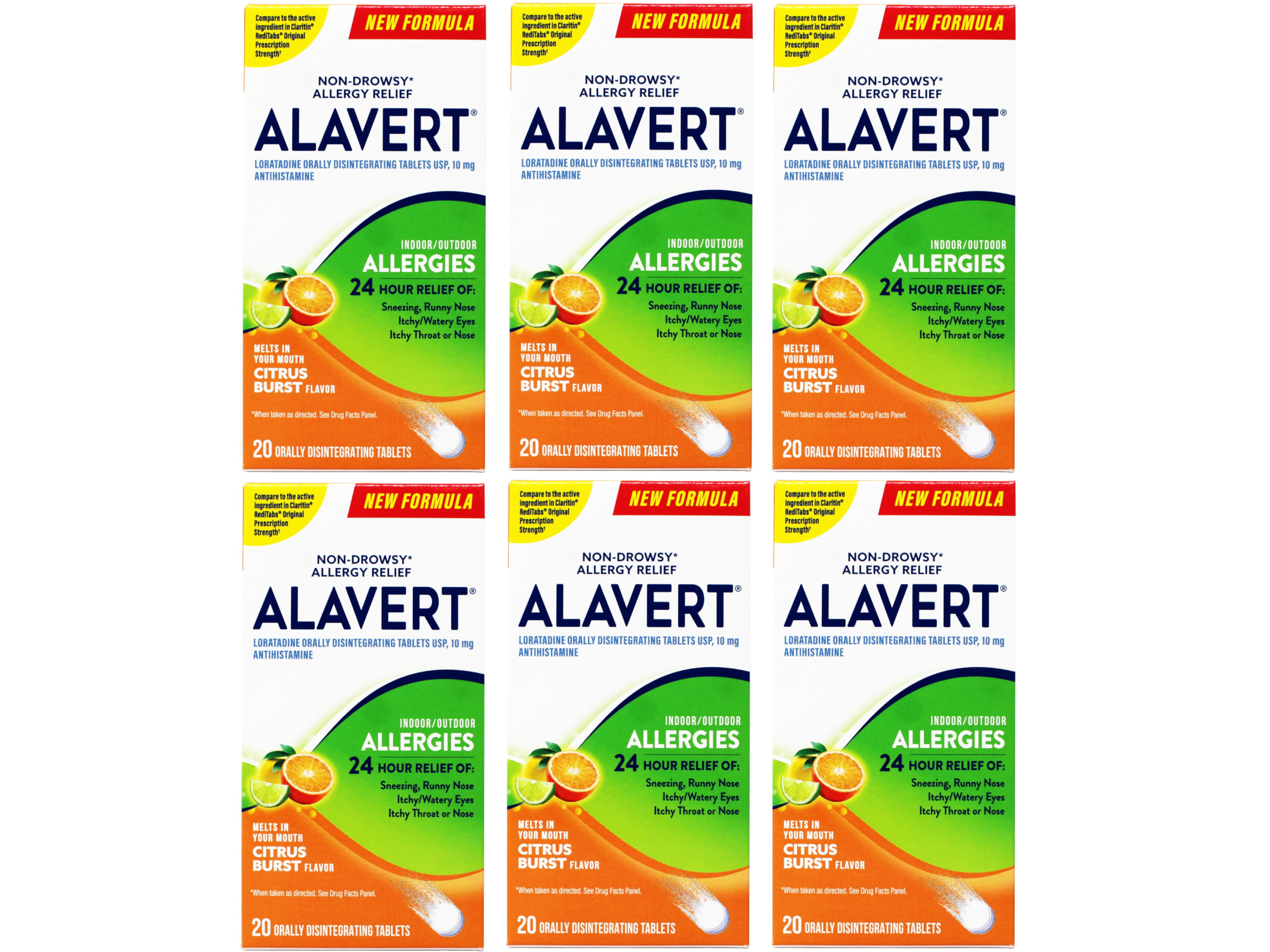 Alavert Quick Dissolving Non-Drowsy Allergy Relief Tabs Citrus Burst 20 ...