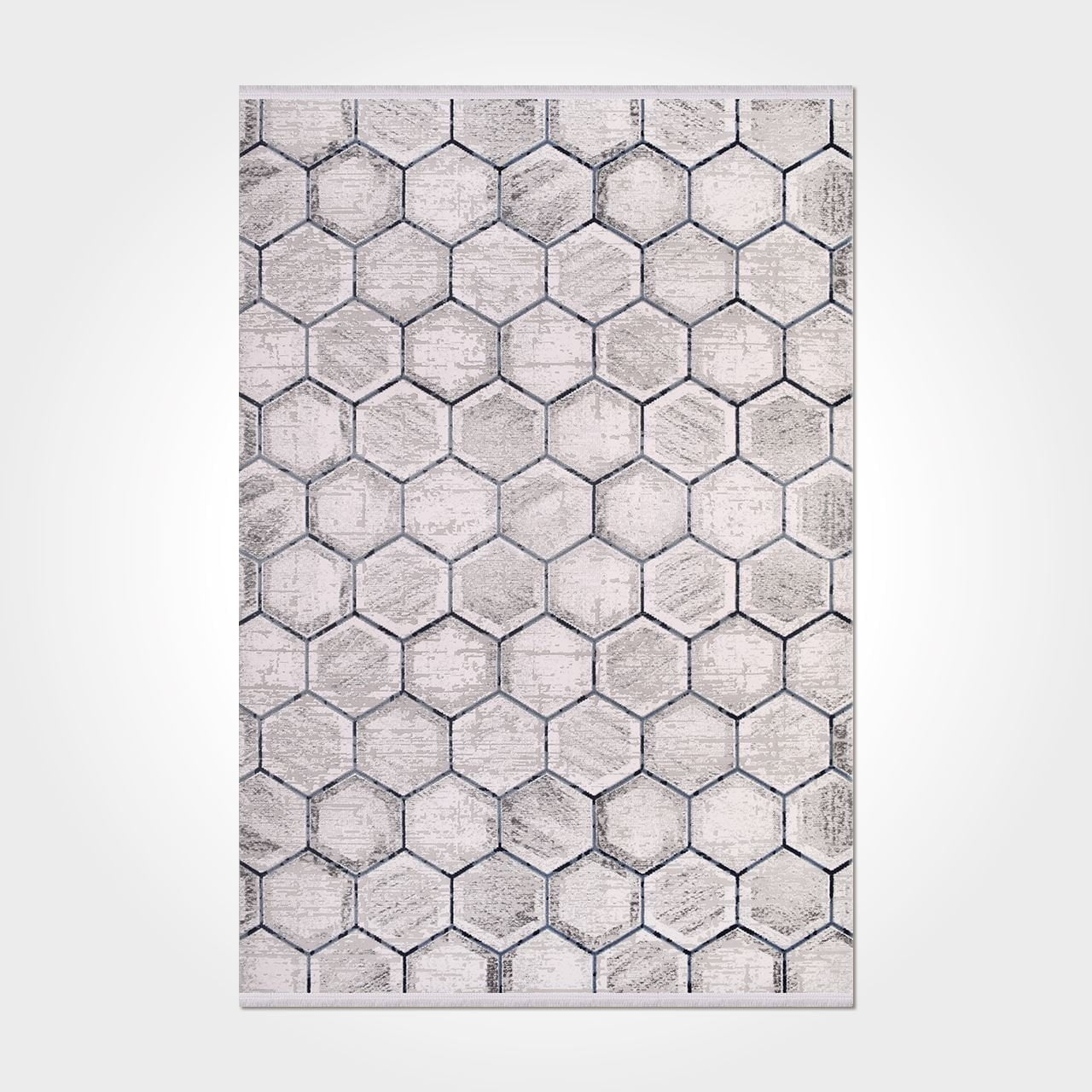 Alaya Grey Geometric Acrylic Area Rugs for Living Room Jacquard ...