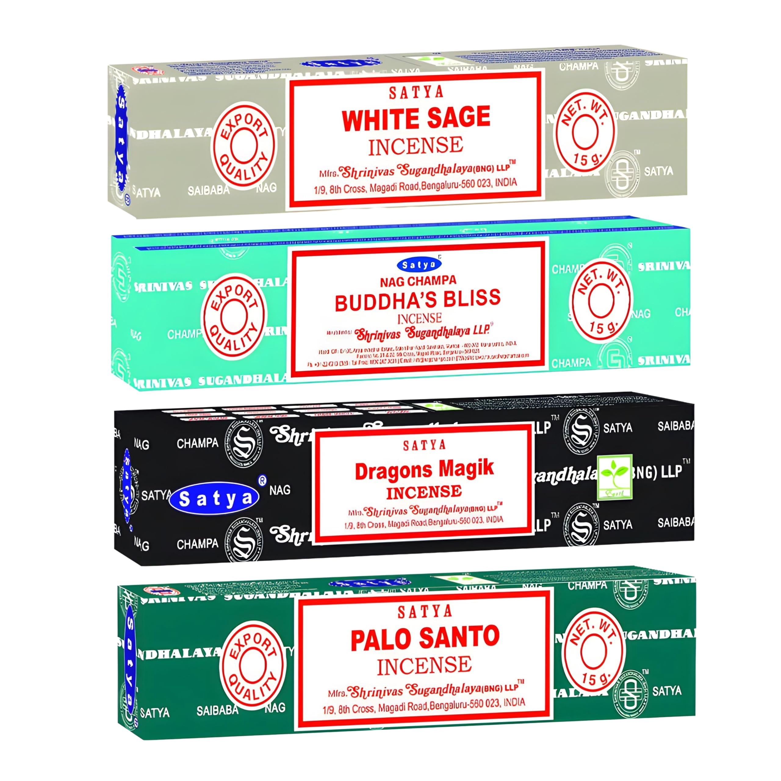 Alaysom Satya Nag Champa White Sage Incense Sticks - Multi-Packs Fine ...