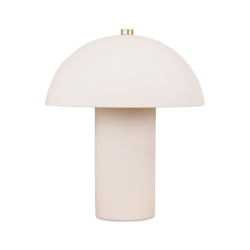 Alba 11" Modern Mushroom-Shaped LED Table Lamp in Beige Ceramic with ...