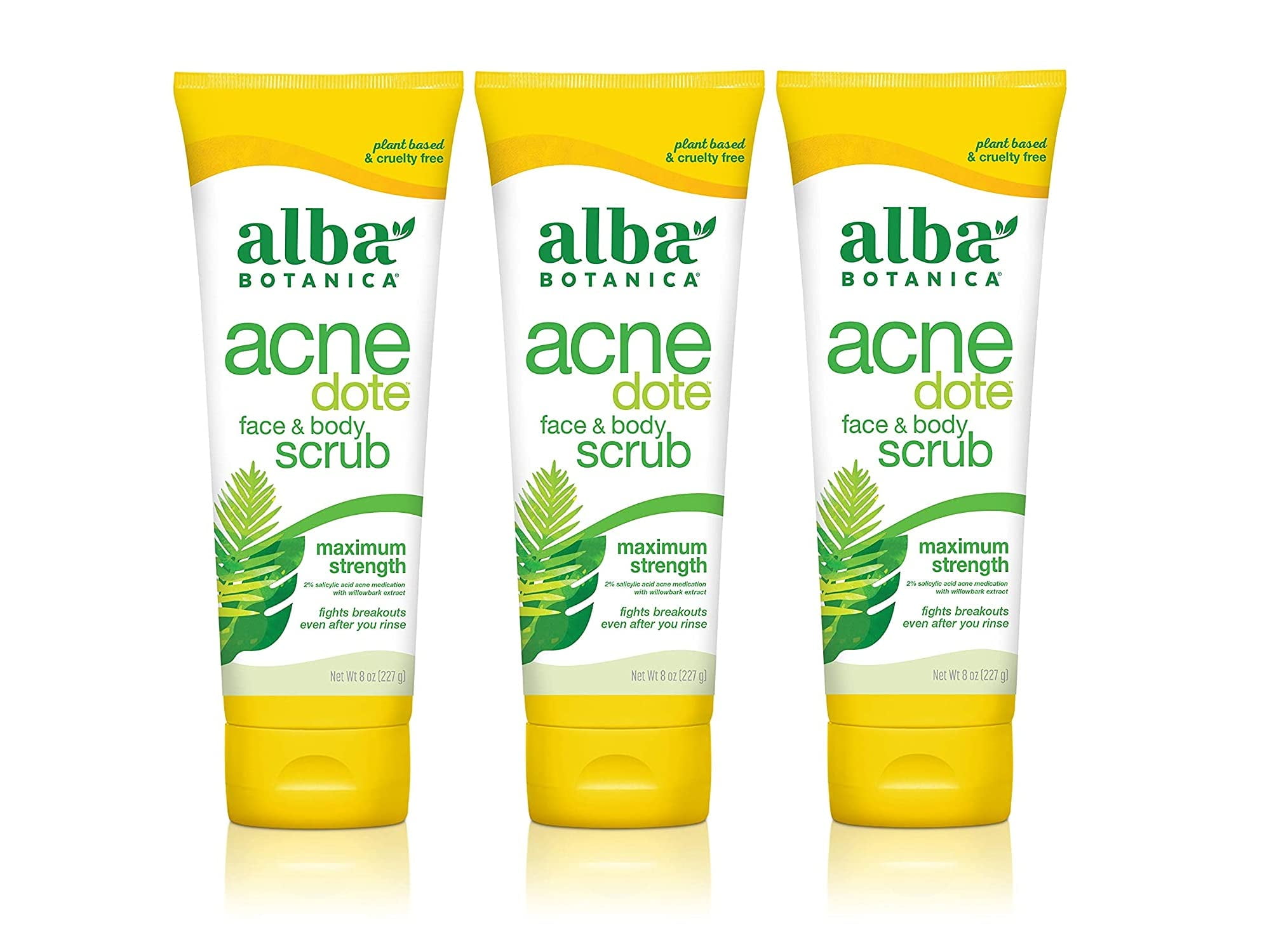 Alba Botanica Acnedote Face & Body Scrub, Maximum Strength 8 oz ( Pack ...