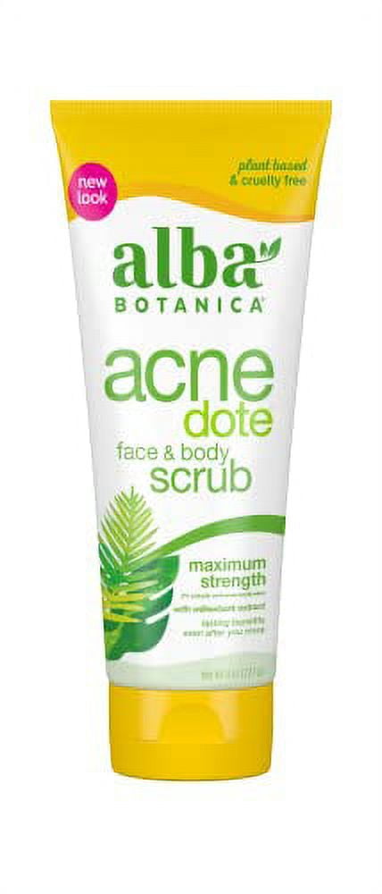 Alba Botanica Acnedote Maximum Strength Face & Body Scrub, 8 Oz ...