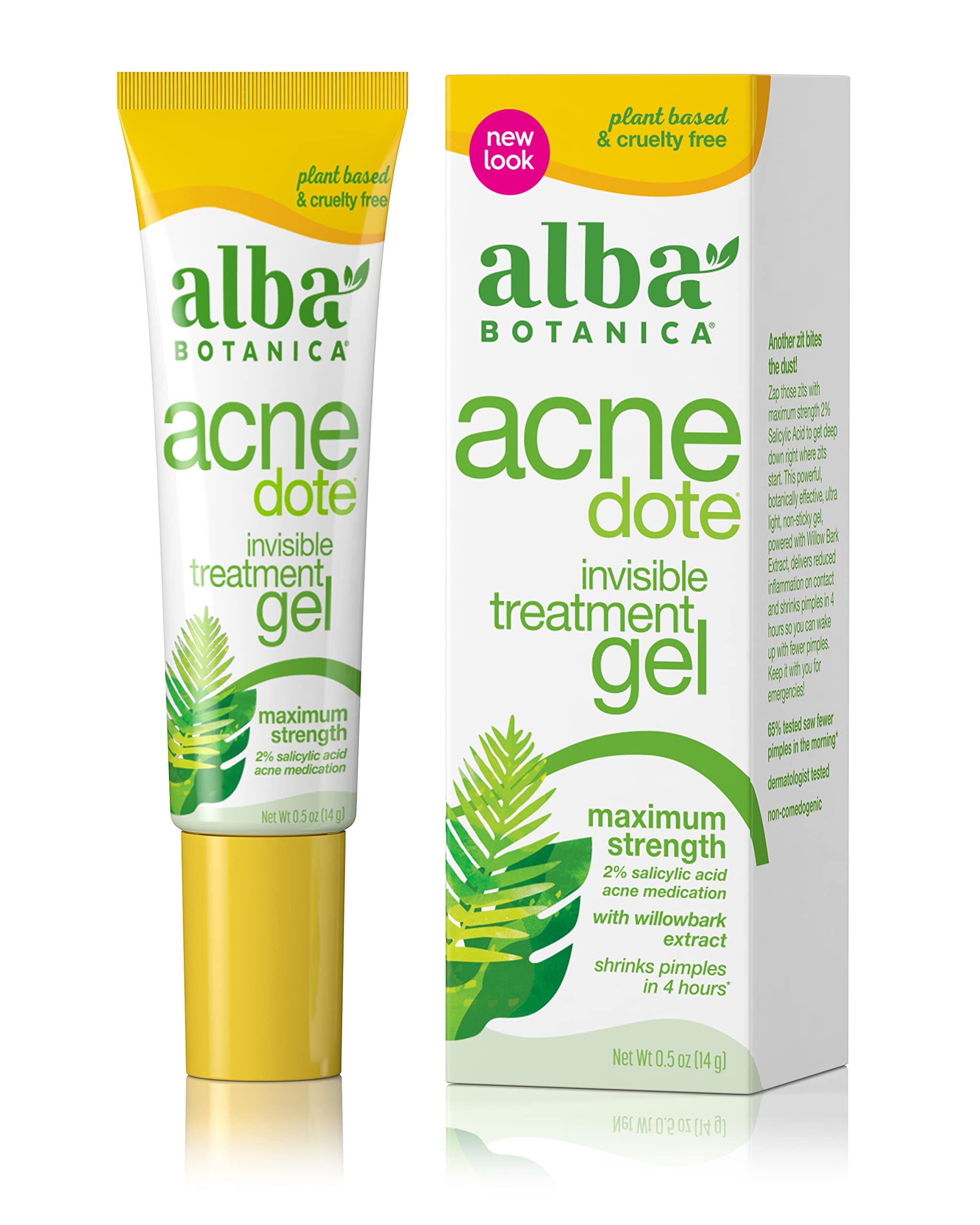 Alba Botanica Acnedote Invisible Treatment Gel, 0.5 Oz, Salicylic Acid ...
