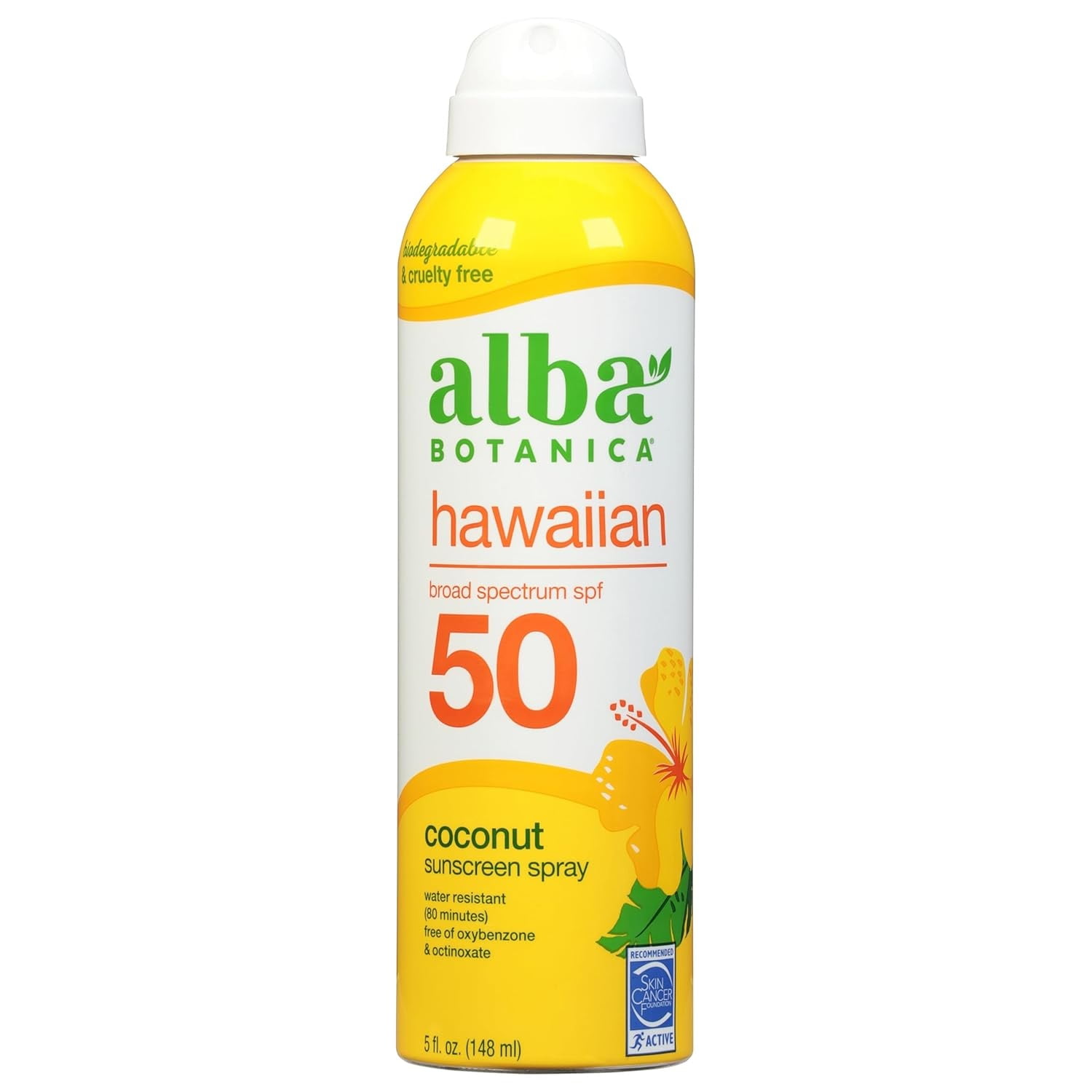 Alba Botanica Hawaiian Coconut Sunscreen Spray SPF 50, 5 oz Pack of 3 ...