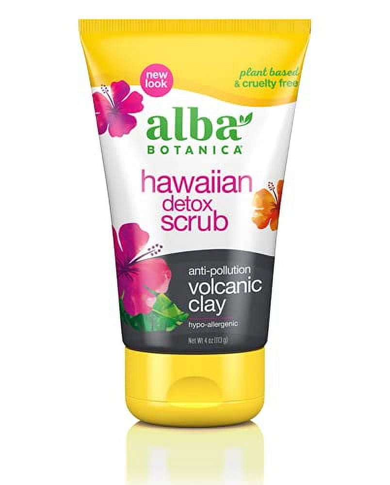 Alba Botanica Hawaiian Detox Scrub, Anti-Pollution Volcanic Clay, 4 Oz ...