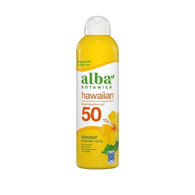 Alba Botanica Hawaiian Sunscreen SPF 50 Coconut Clear Spray - 8 oz ...