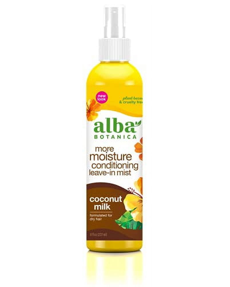Alba Botanica Mega Moisture Conditioning Leave-In Mist, Coconut Milk, 8 ...