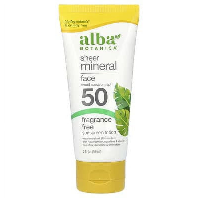 Alba Botanica, Sheer Mineral Face Sunscreen Lotion, SPF 50, Fragrance ...