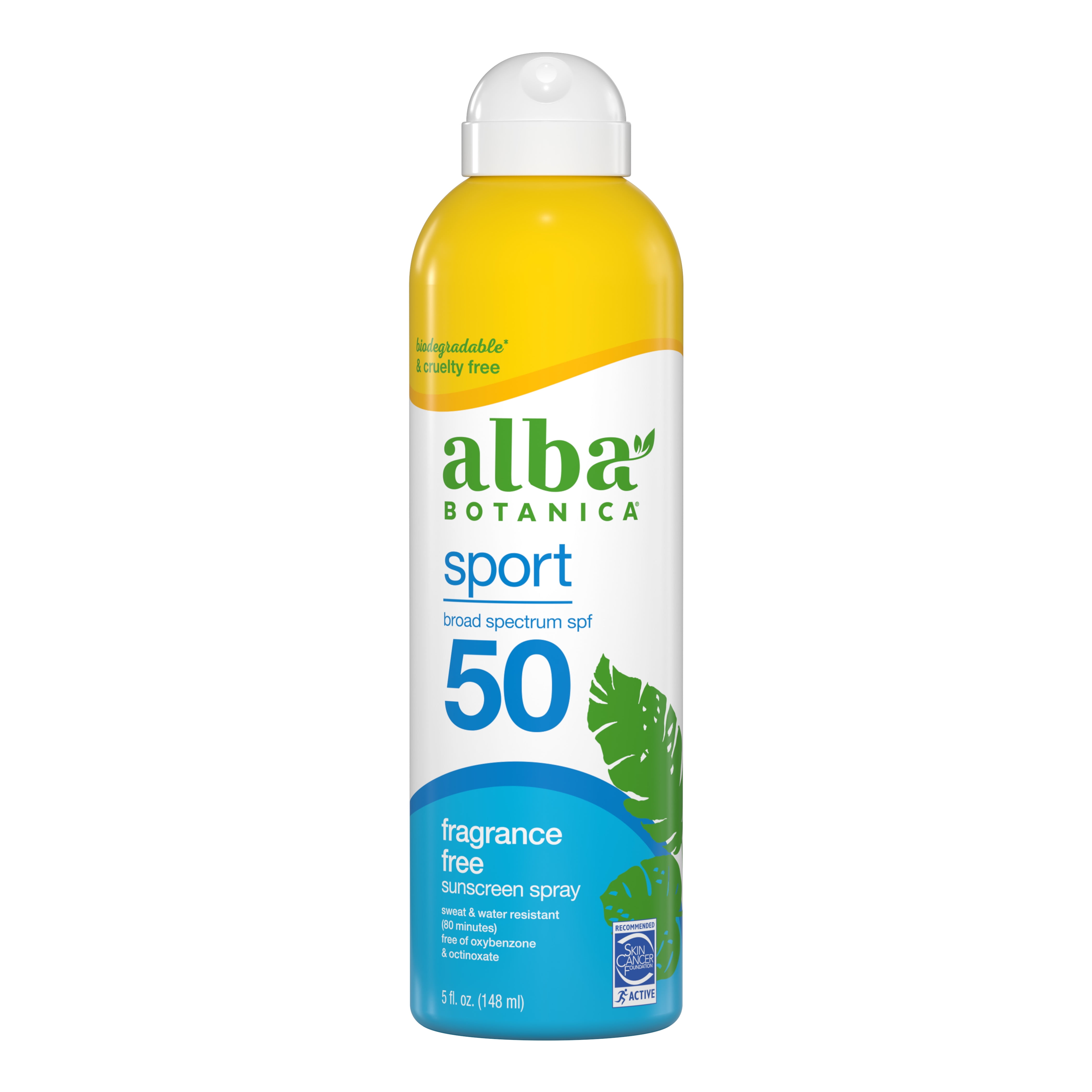 Alba Botanica Sport Sunscreen Spray SPF 50, Fragrance Free, 5 fl oz HSA ...