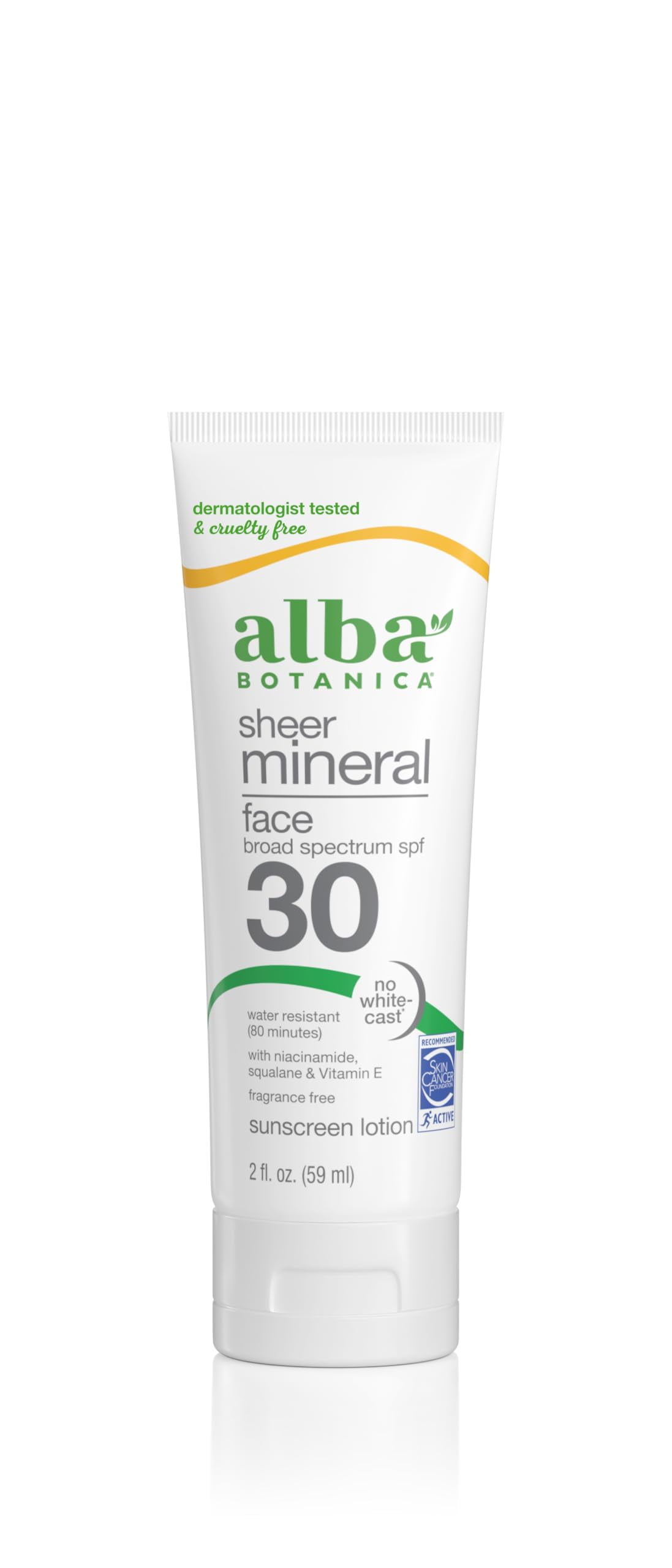 Alba Botanica Sunscreen for Face, Fragrance-Free Sheer Mineral Face ...