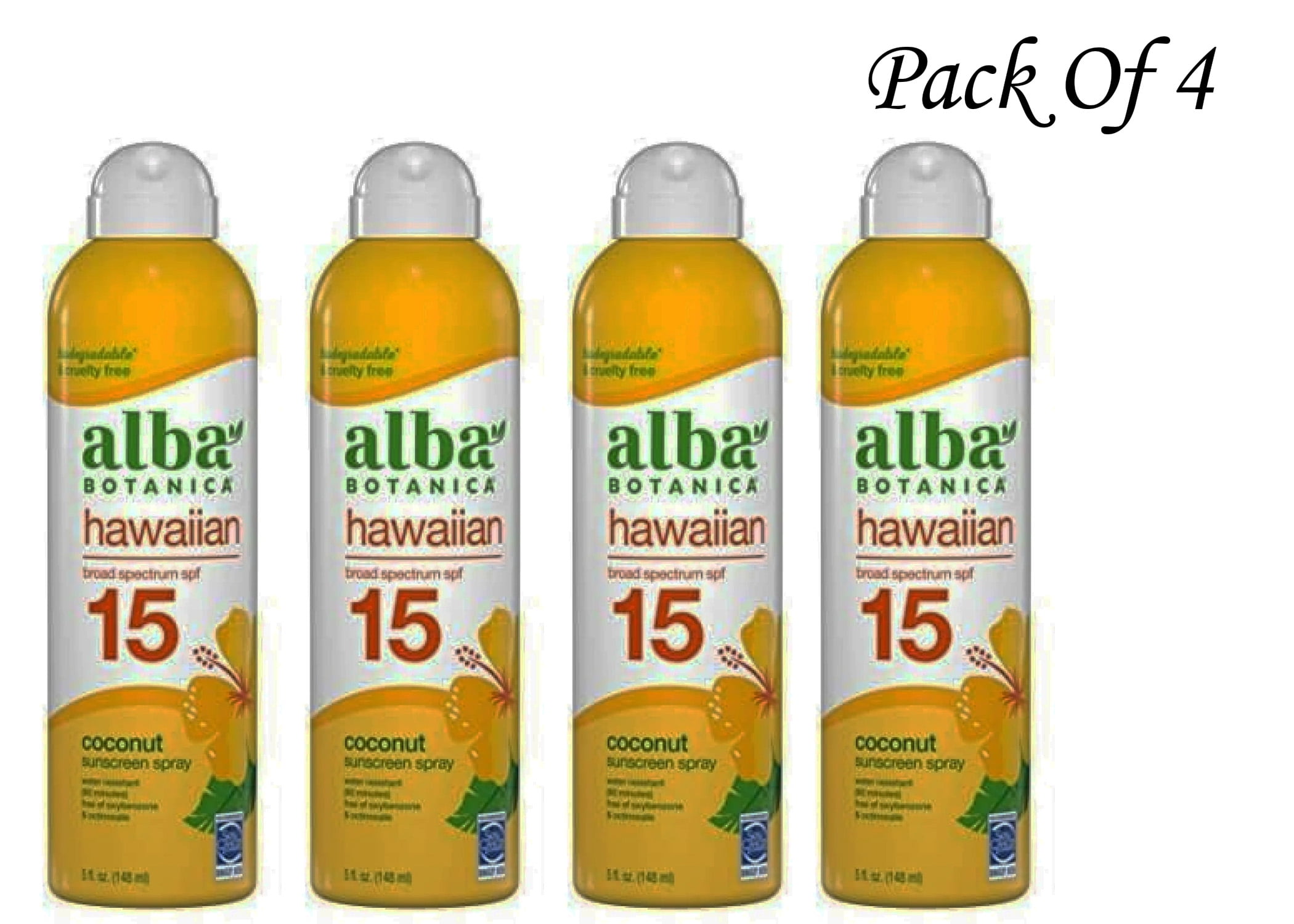 Alba Botanica Sunscreen Spray for Face and Body, Broad Spectrum SPF 15 Sunscreen, Hawaiian ...