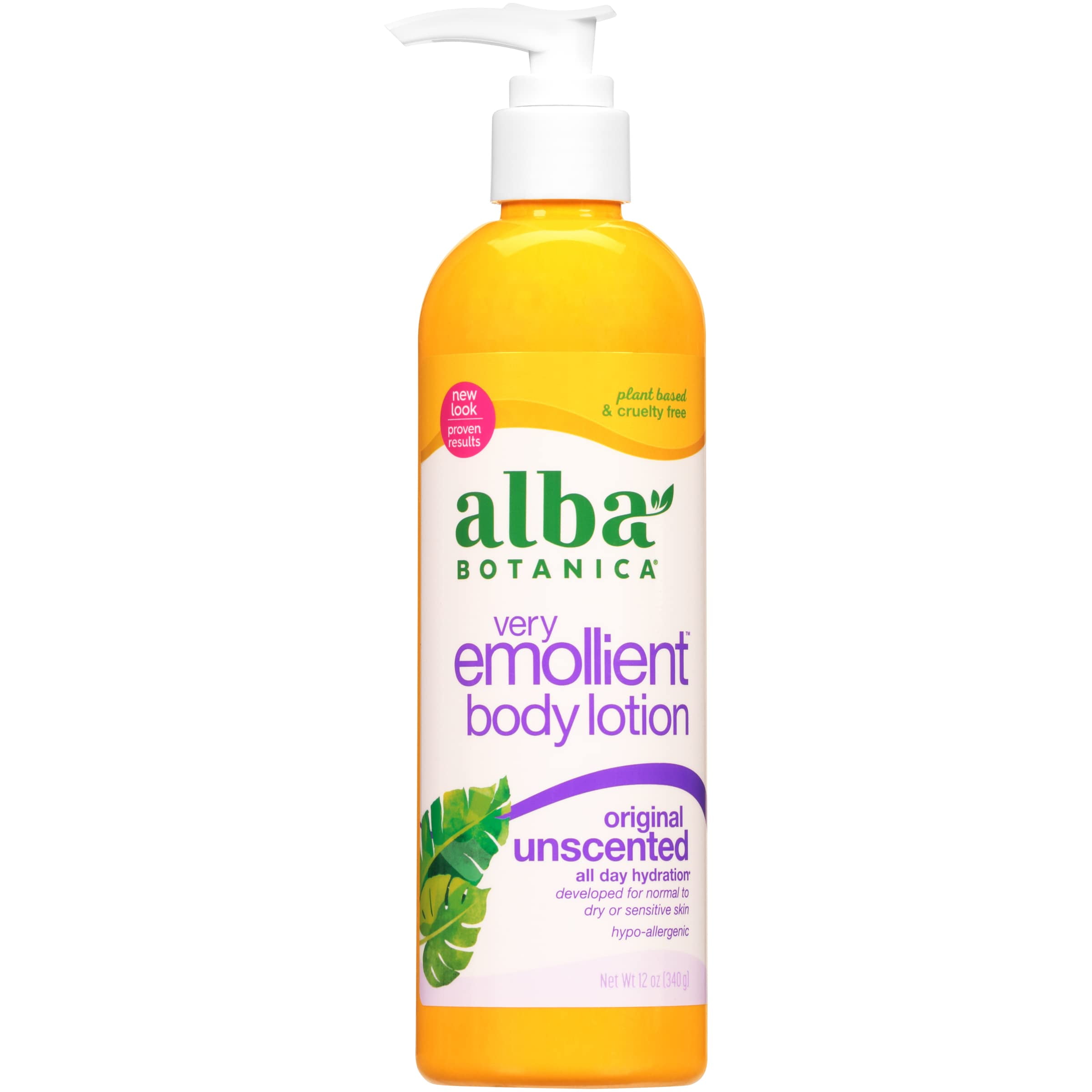 Alba Botanica Very Emollient Body Lotion, Unscented Original, 12 Oz ...