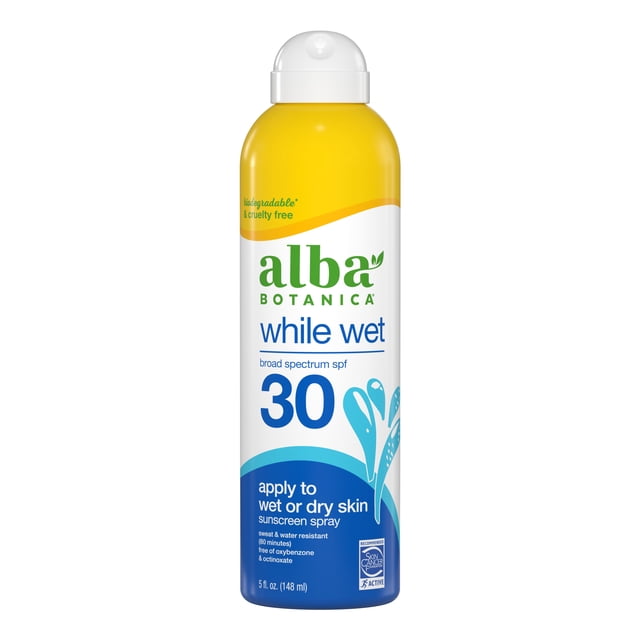 Alba Botanica While Wet Sunscreen Spray SPF 30, 5 fl oz HSA/FSA ...