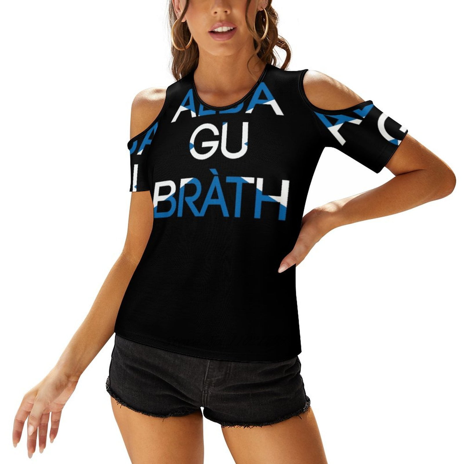 Alba Gu Brath Scottish Saltire Flag Text Slogan Women'S T-Shirt Casual ...