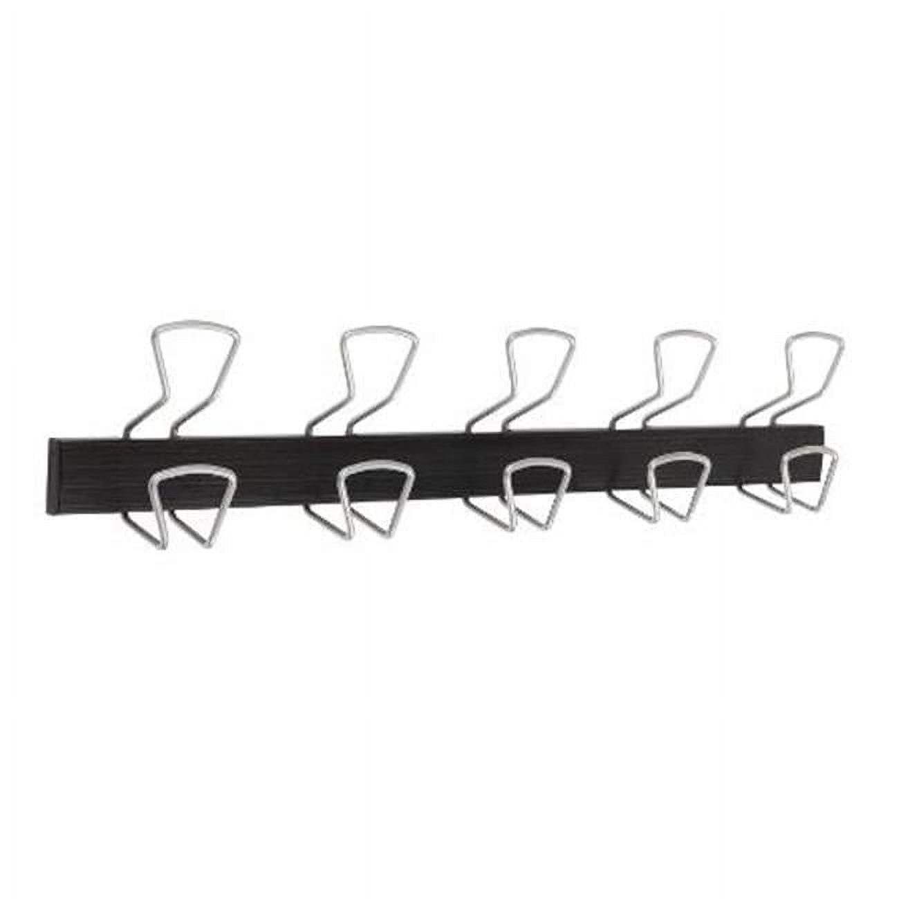 Alba Modern Wall & Door Mounted Coat Hanger in Black with 5 Silver Wire ...