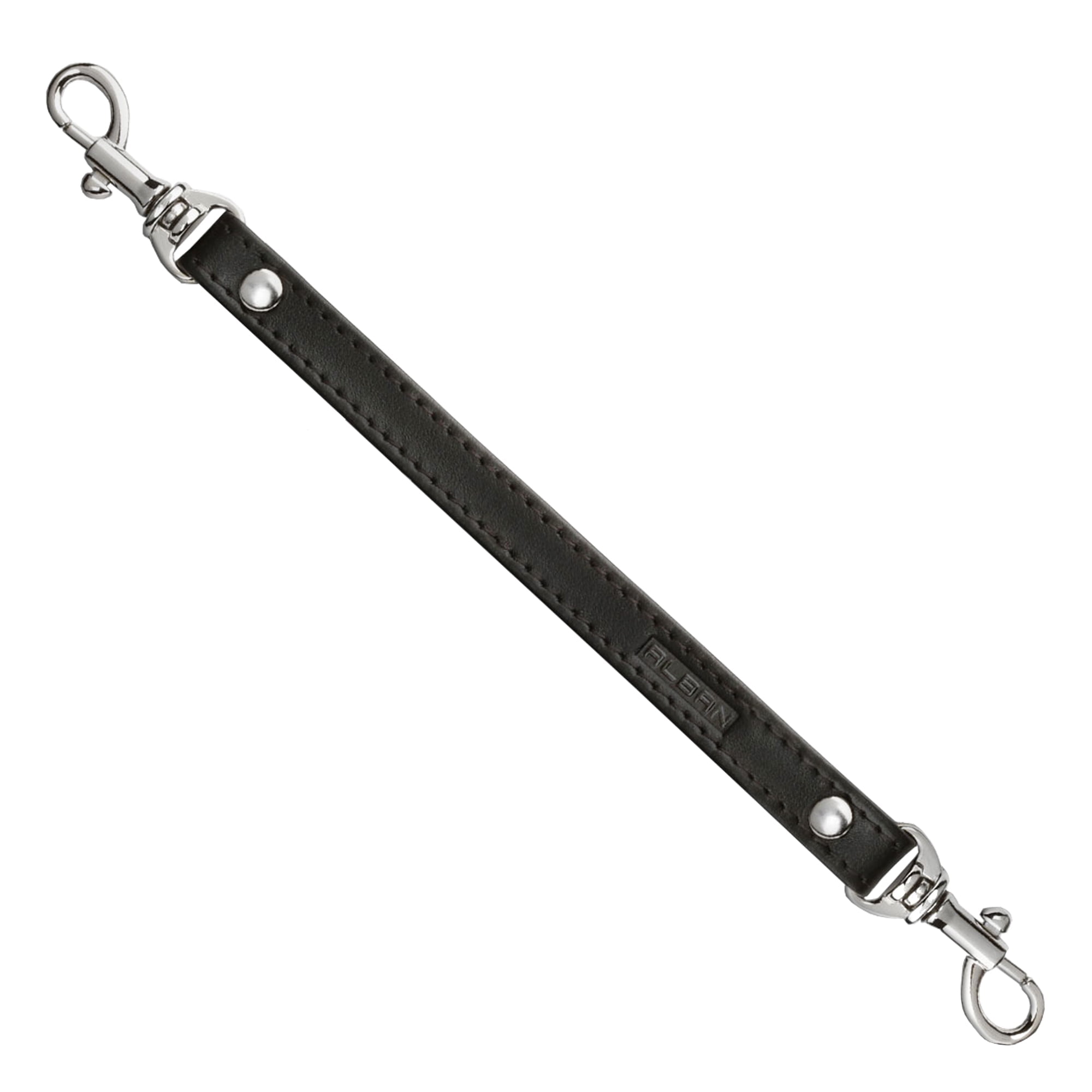 Alban Standard Size Black Leather 2 Clip Strap for Wallet, Keys ...