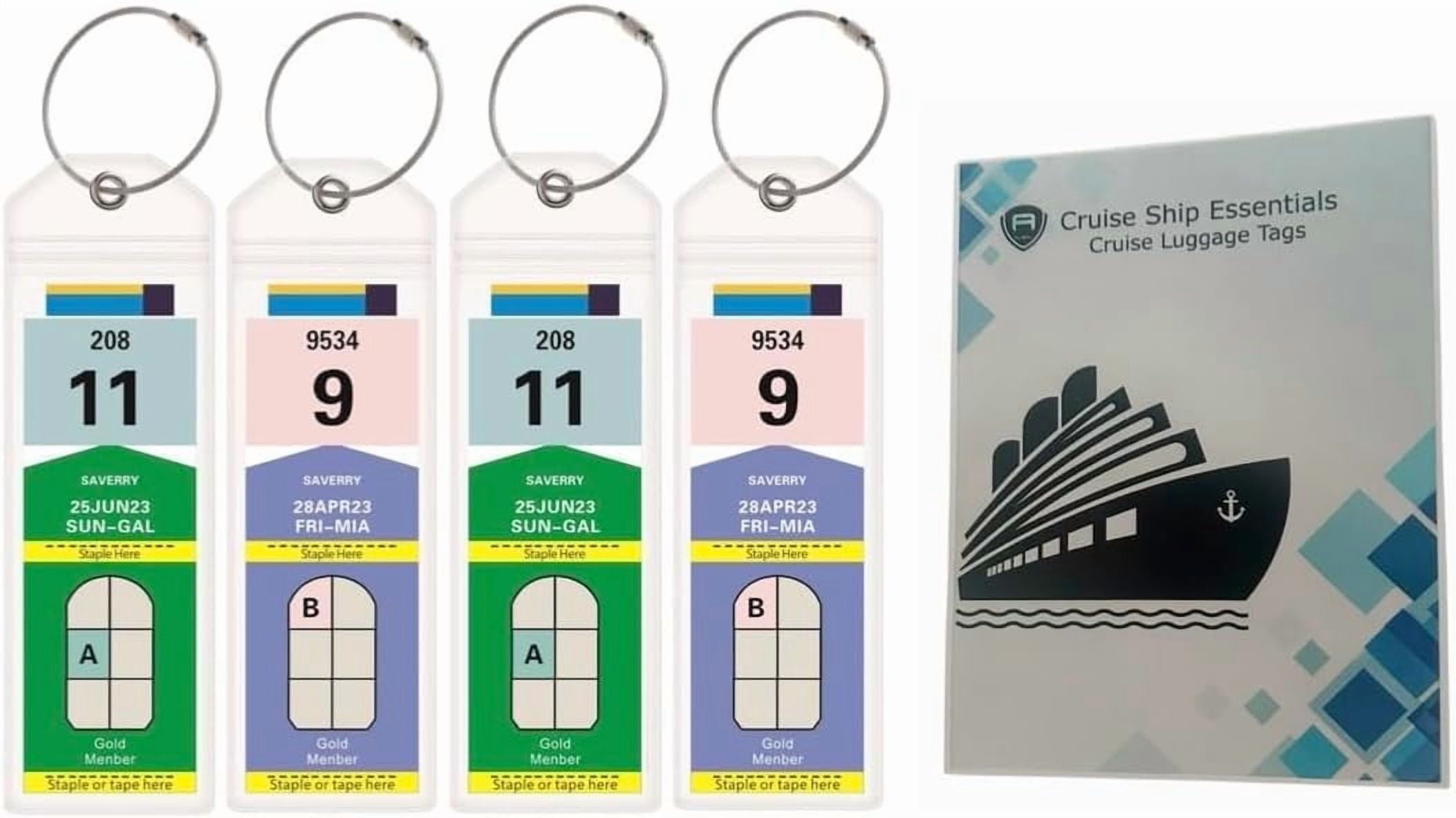 Alban Cruise Ship Essentials - 4 Pack Cruise Luggage Tags, Clear PVC ...