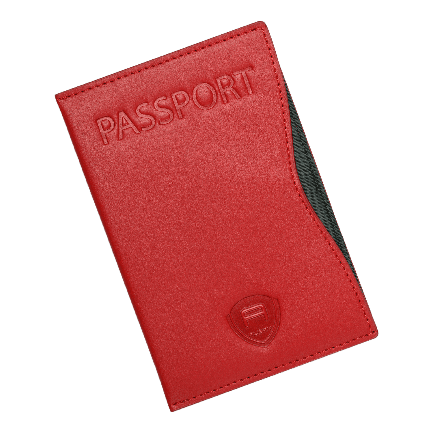 Alban Genuine Leather Slim Passport Holder with RFID Protection - Red ...