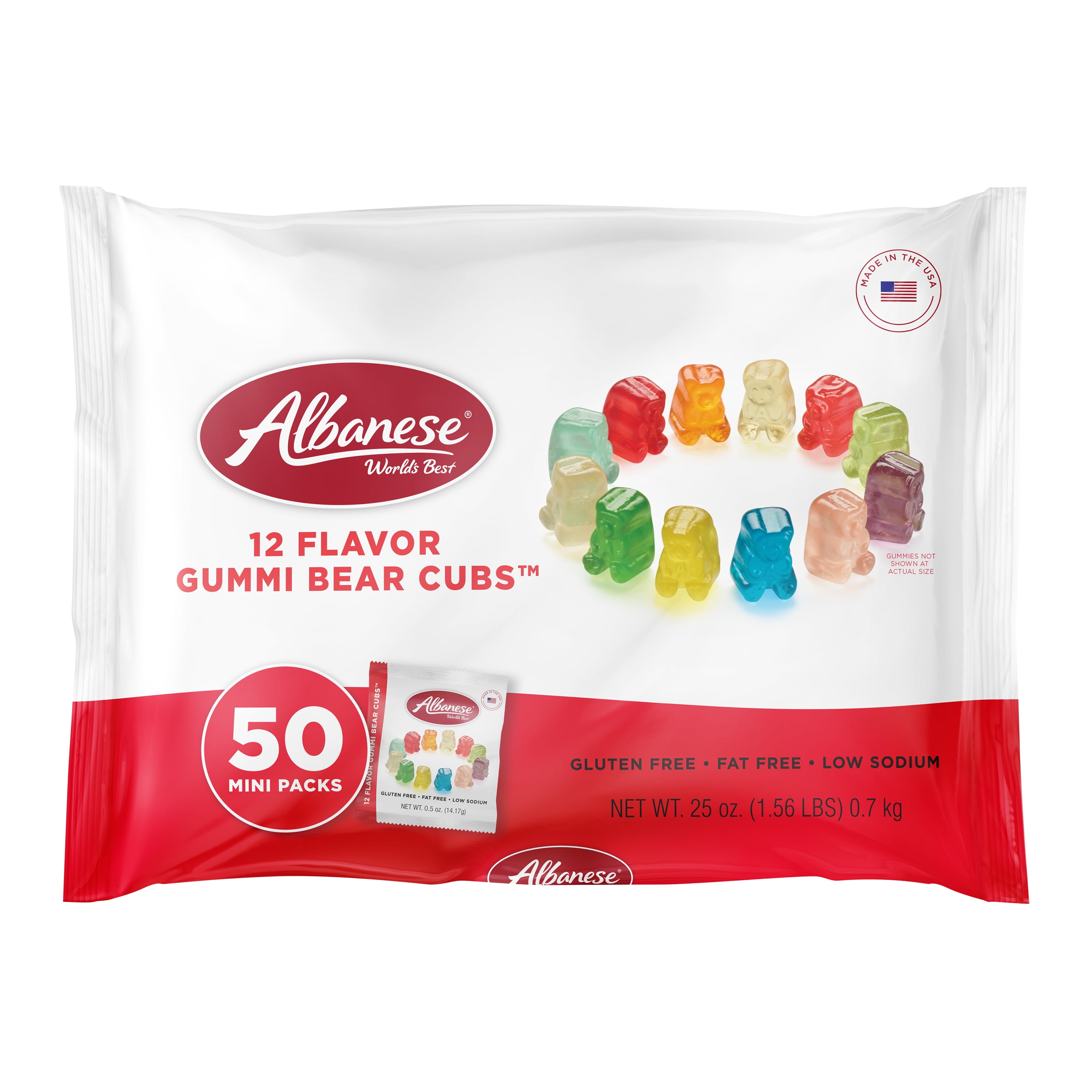 Albanese 12 Flavor Gummi Cubs, 25 oz, 50 Count - Walmart.com