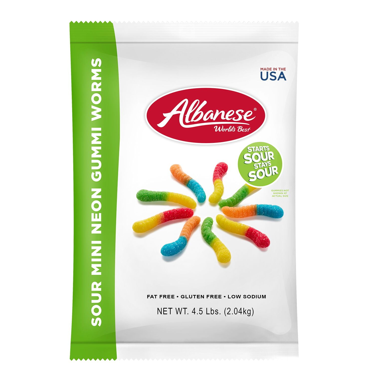 Albanese, Sour Mini Neon Gummy Worms Candy, 4.5 Lb - Walmart.com