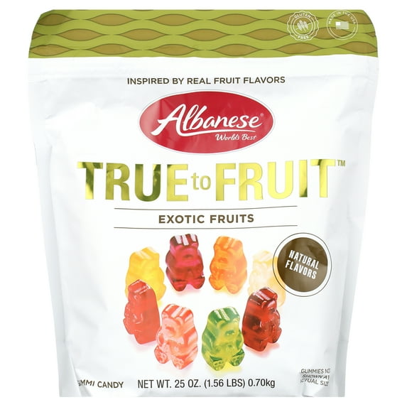 Albanese True to Fruit, Exotic Fruits Gummi Bears, 25 oz - Walmart.com